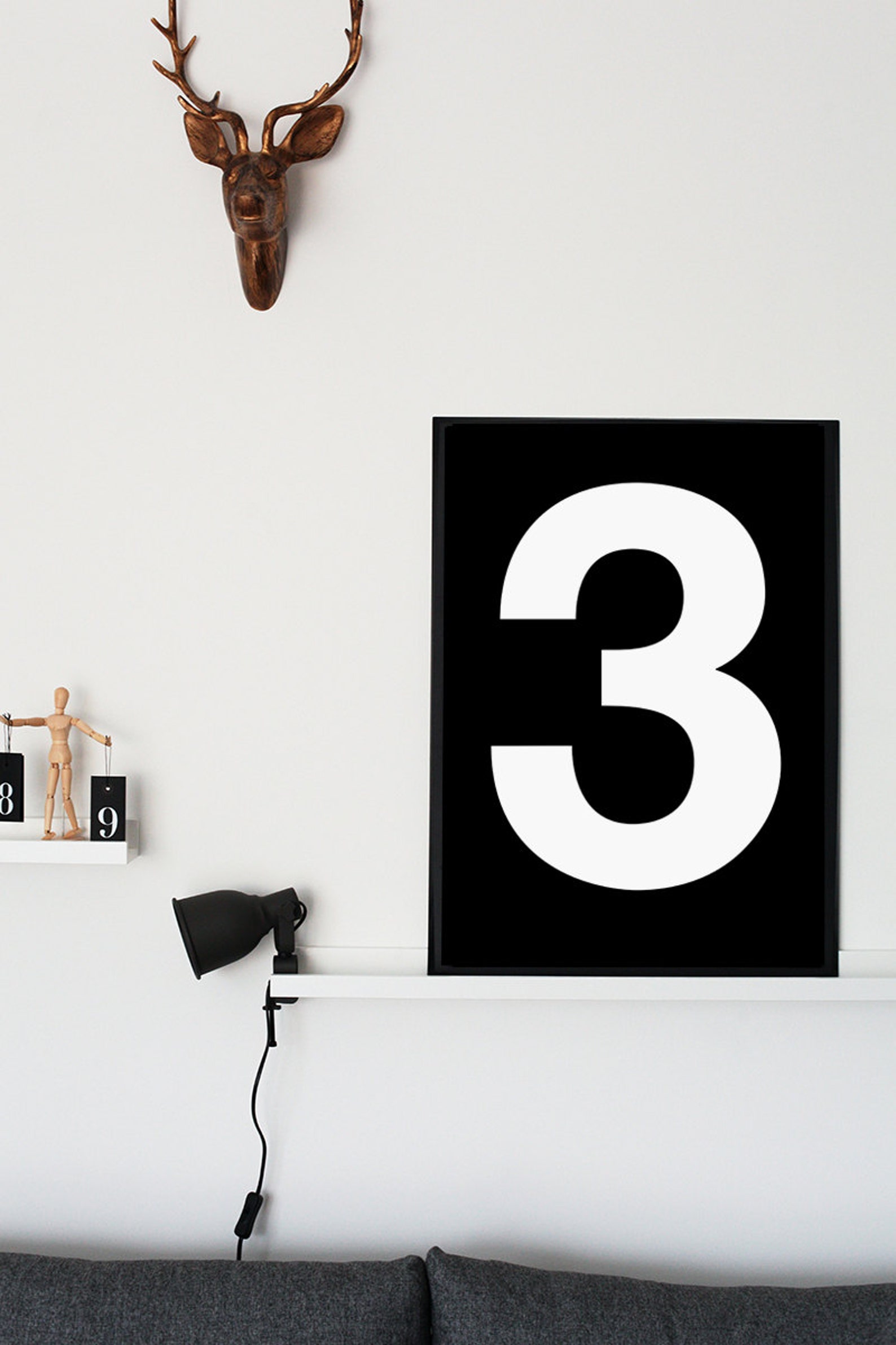 Number 3 Printable,birthday Print,printable Wall Art,scandinavian ...