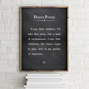 Hocus Pocus Printable Wall Art, Chalkboard, Come Little Children ...