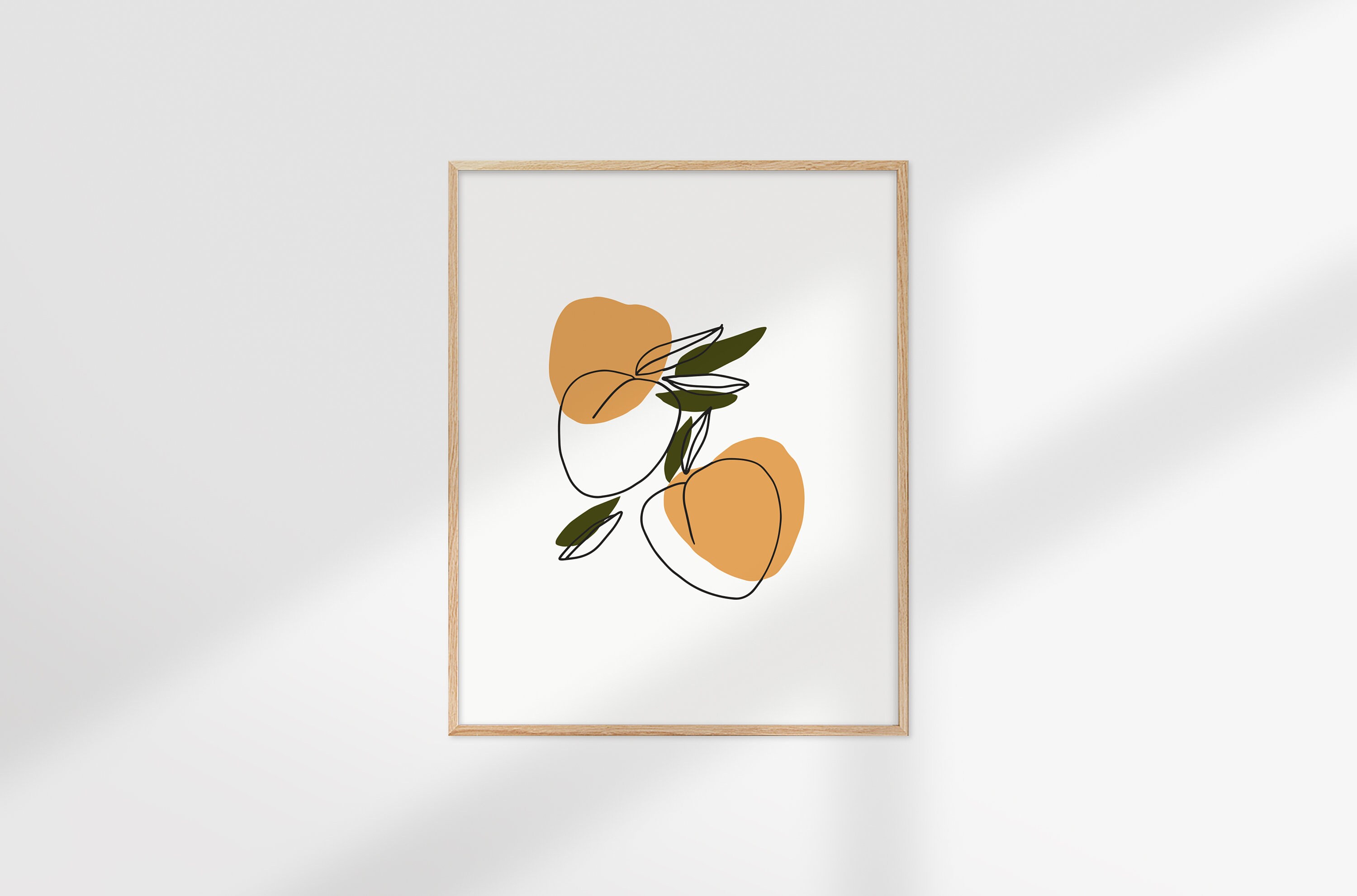 Abstract Peaches Wall Art Printable Line Art PeachesAbstract | Etsy
