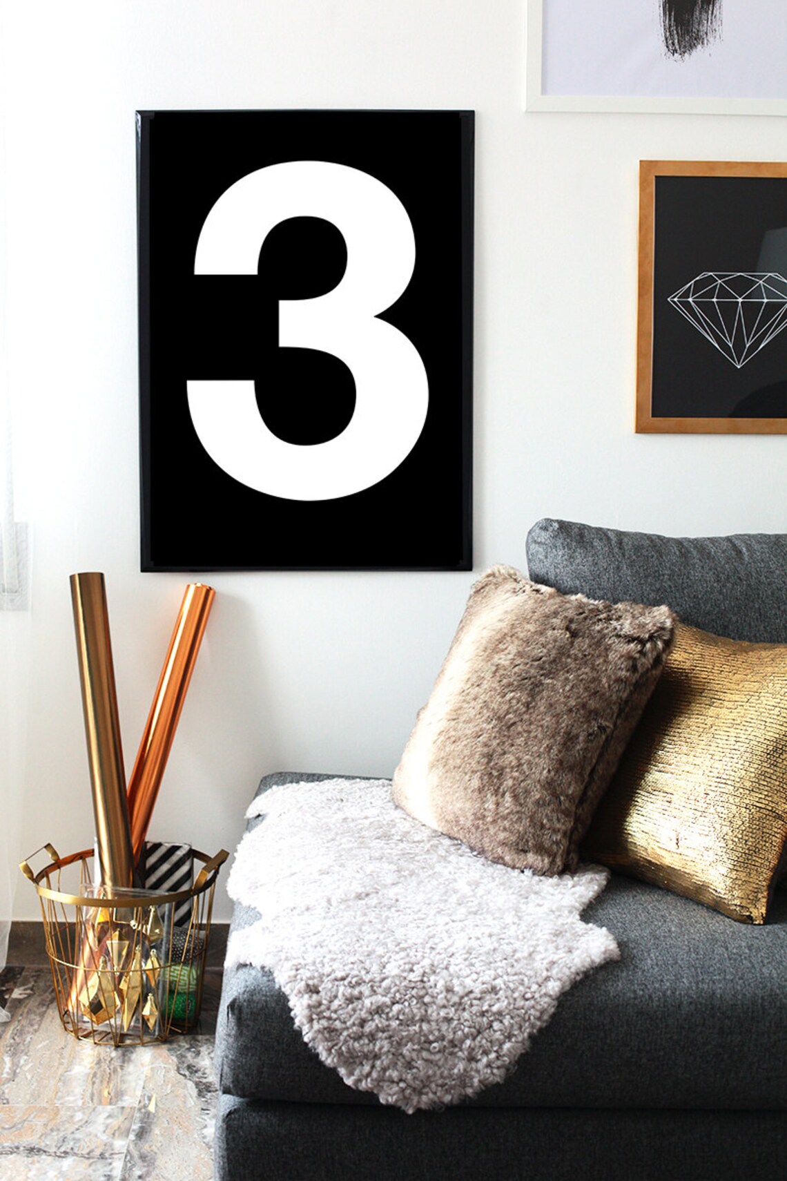 Number 3 Printablebirthday Printprintable Wall - Etsy