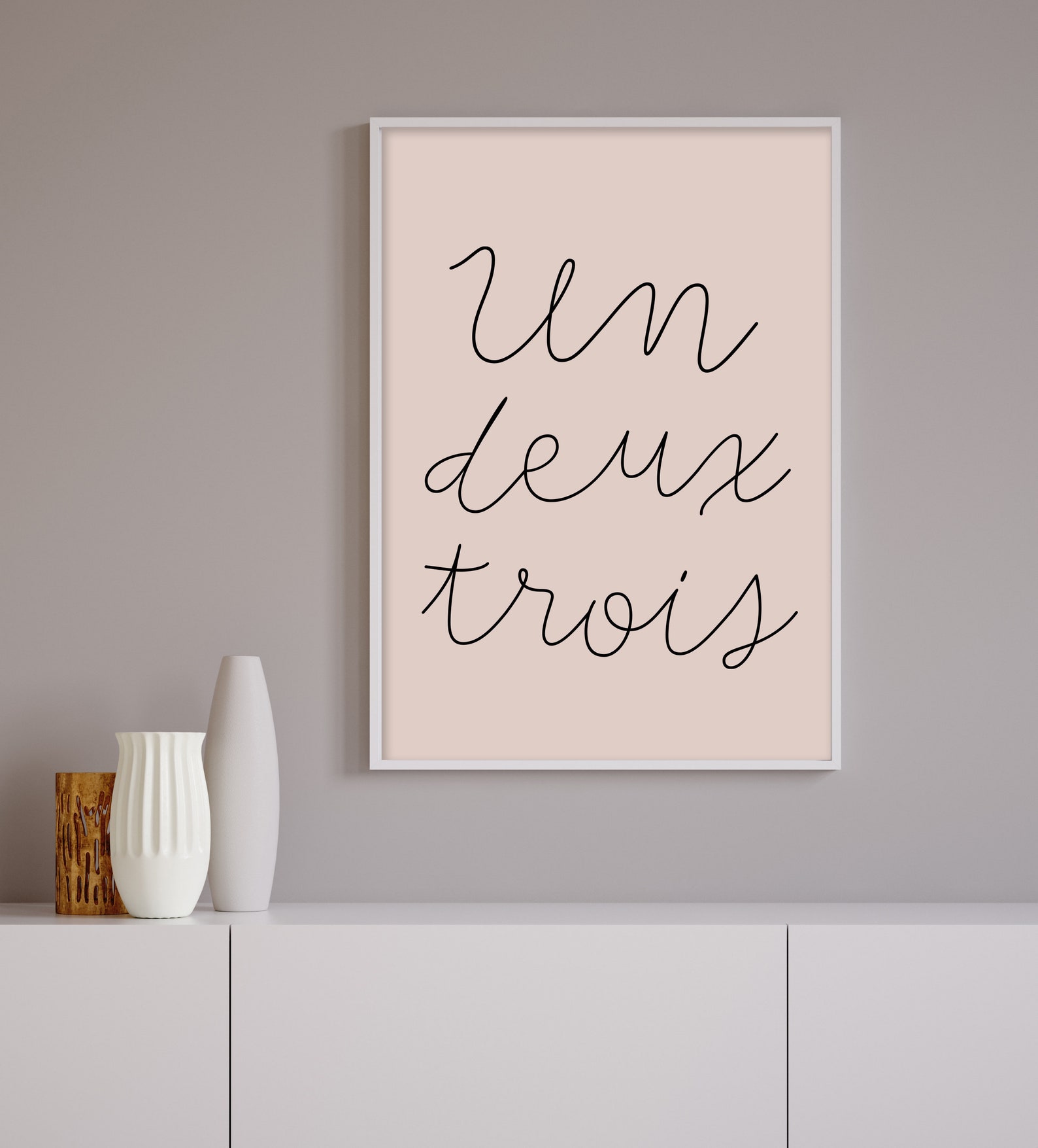 Un Deux Trois PrintPrintable Wall ArtGuest Room | Etsy
