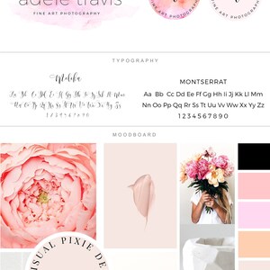 Branding Package - Photography Logo Makeup Artist Logo - Orange Pink Watercolor Logo Event ...