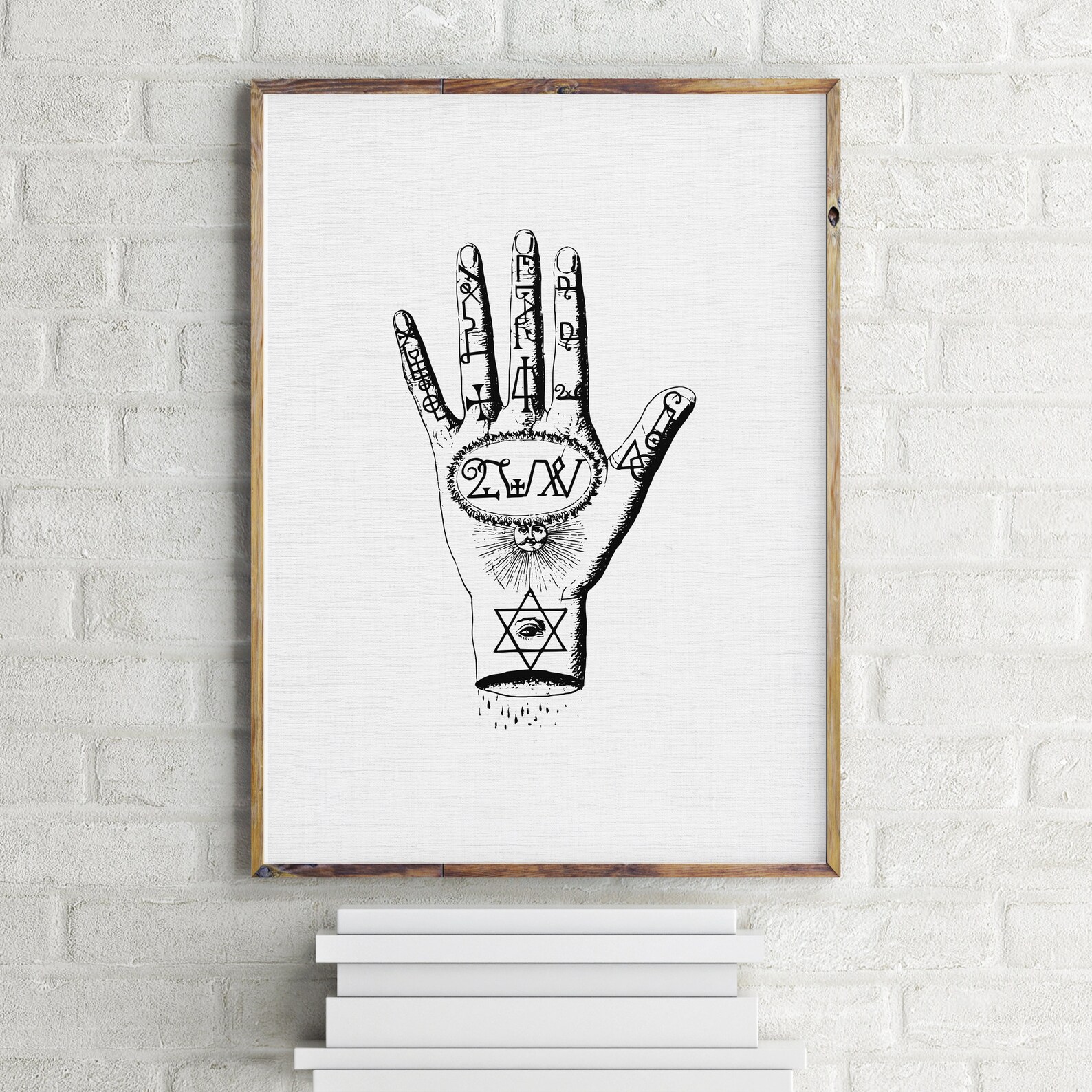 Occult Hand Sketch Printable Wall Arthalloween Printhand - Etsy