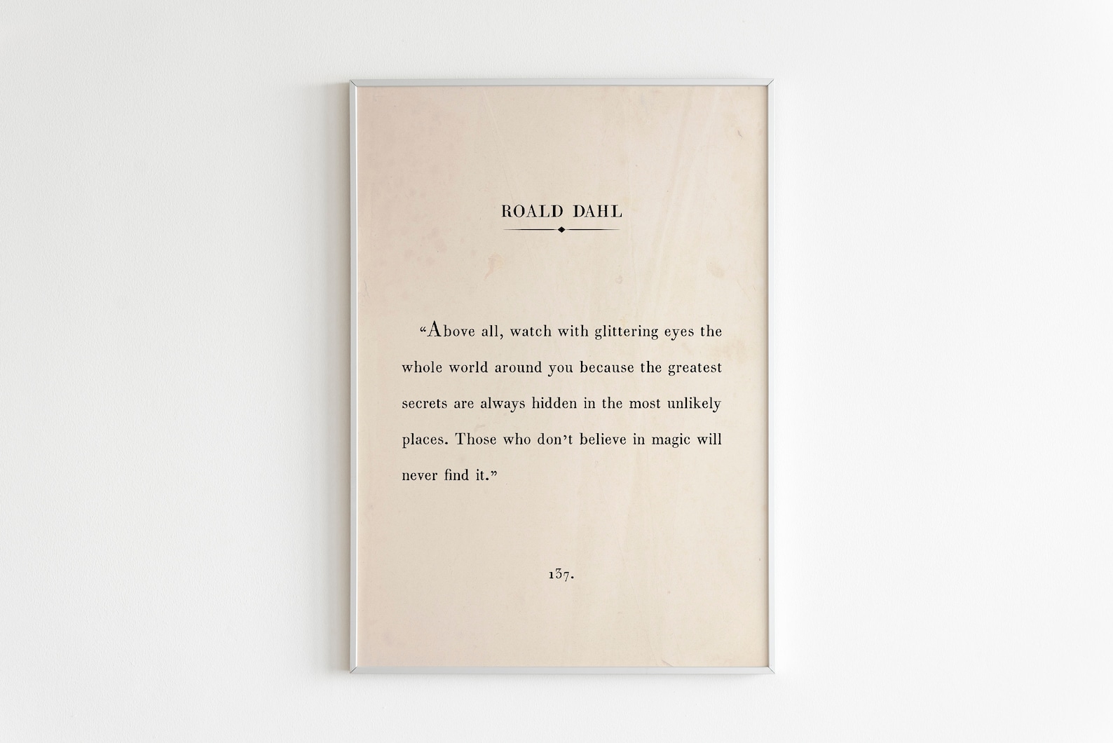 Roald Dahl Quote Print Book Quote Wall Art Inspirational - Etsy
