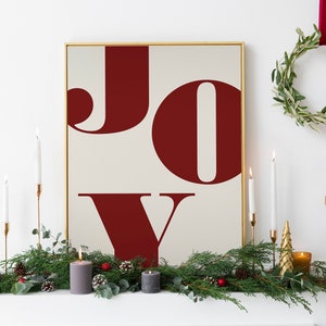 Joy Printable Wall Art, Christmas Print, Joy Wall Art, Christmas ...
