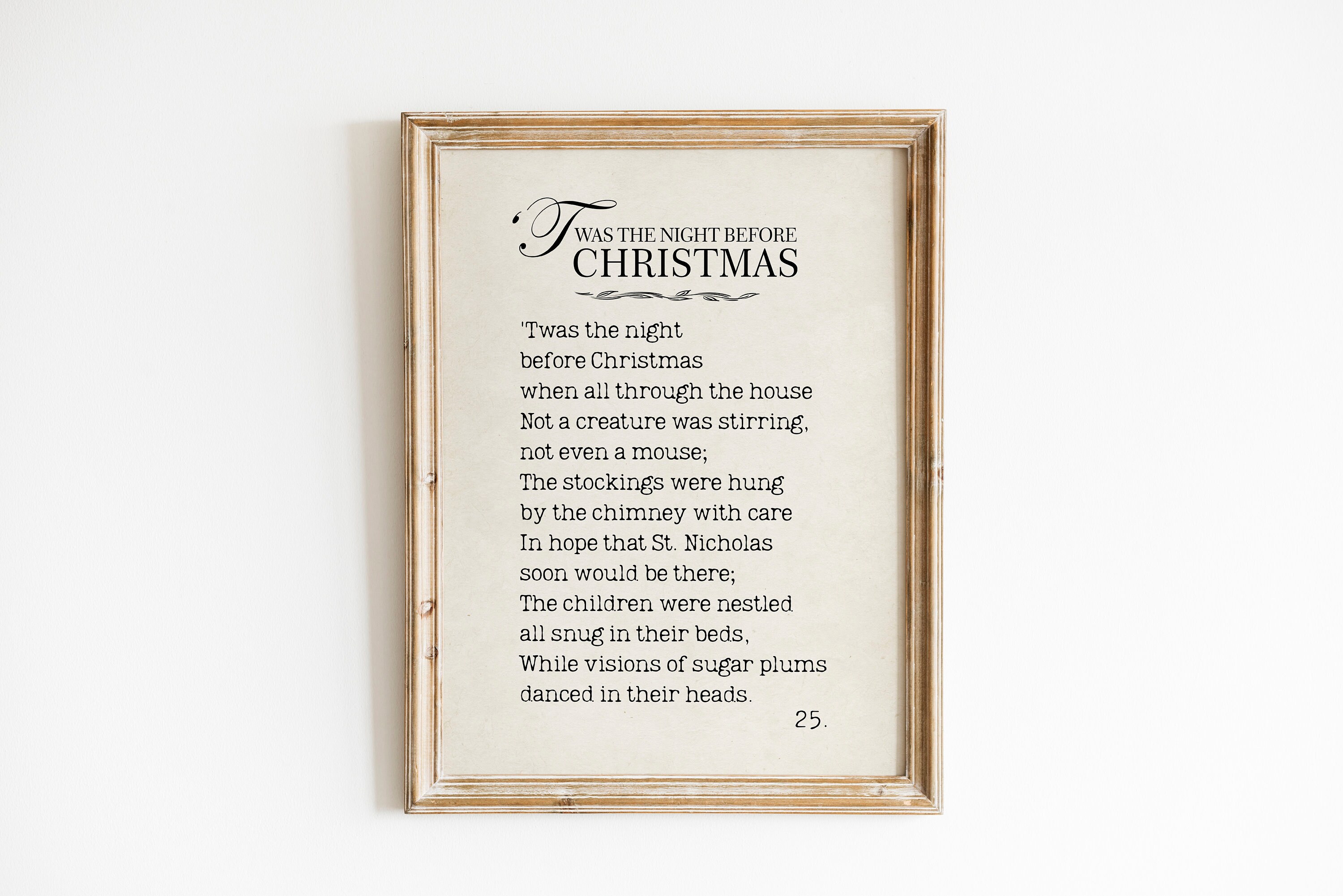Twas the Night Before Christmas Printable Wall Art, Christmas Sign ...