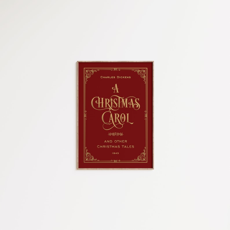 A Christmas Carol Book Cover Printable Wall Artcharles - Etsy
