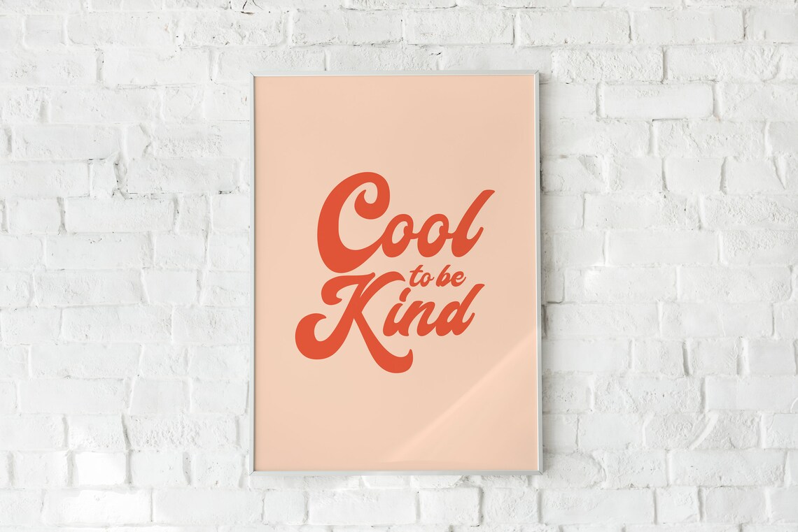 Cool To be Kind Wall Art Retro Wall ArtBohemian PrintBoho | Etsy