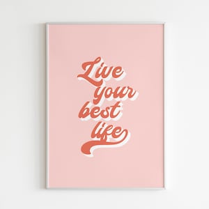 Live Your Best Life Wall Art, Inspirational, Retro Print, Boho Poster ...