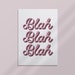 Blah Blah Blah Wall Art Blah Pink Print3d Wall Arttrendy - Etsy