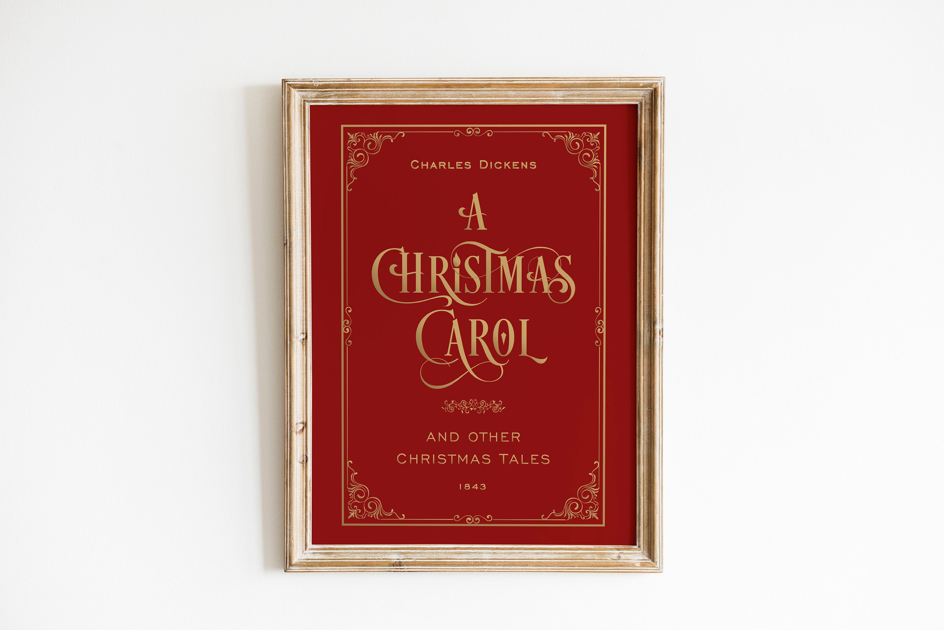 A Christmas Carol Book Cover Printable Wall Artcharles - Etsy