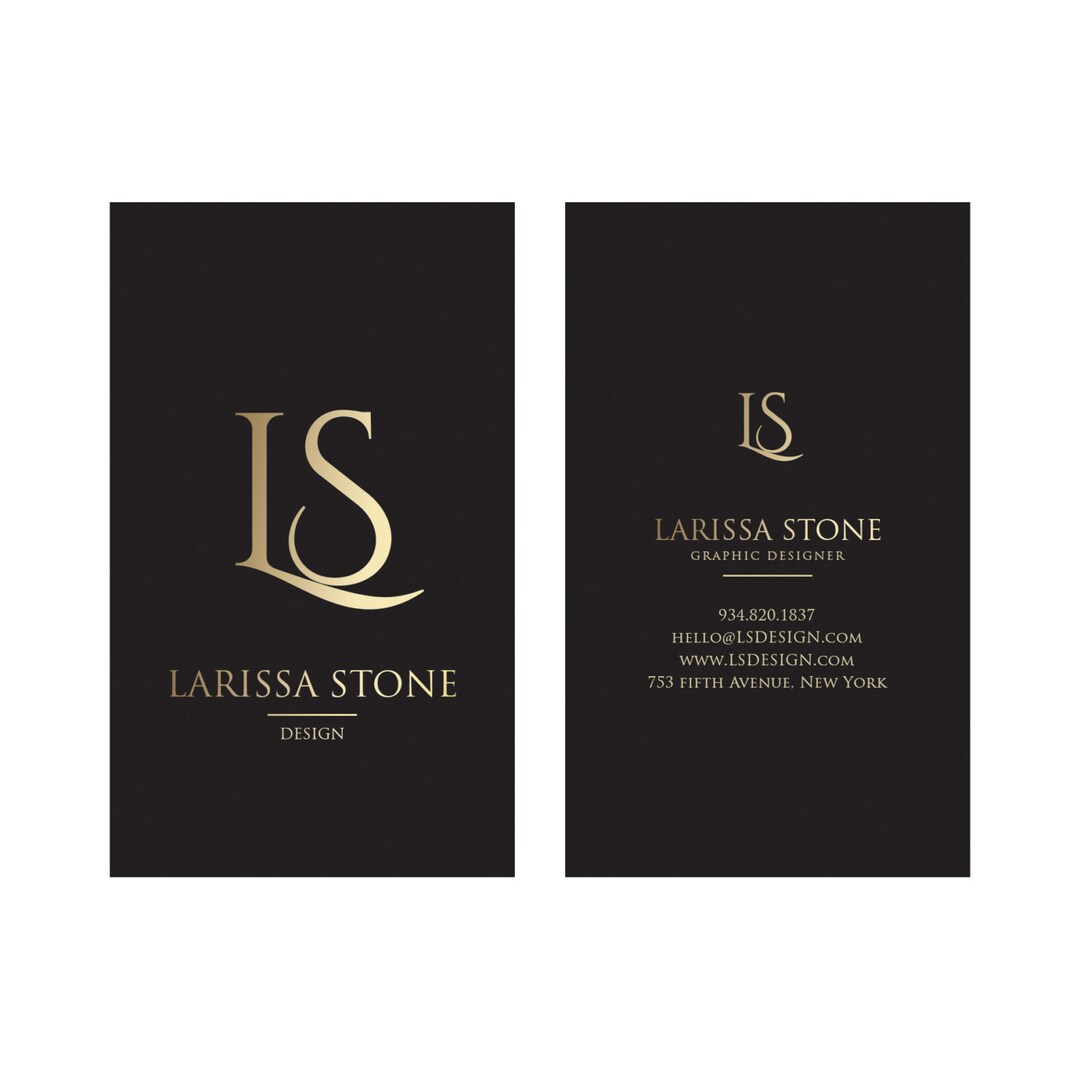 Gold & Black Business Card Design - Luxury Business Card - Premade ...