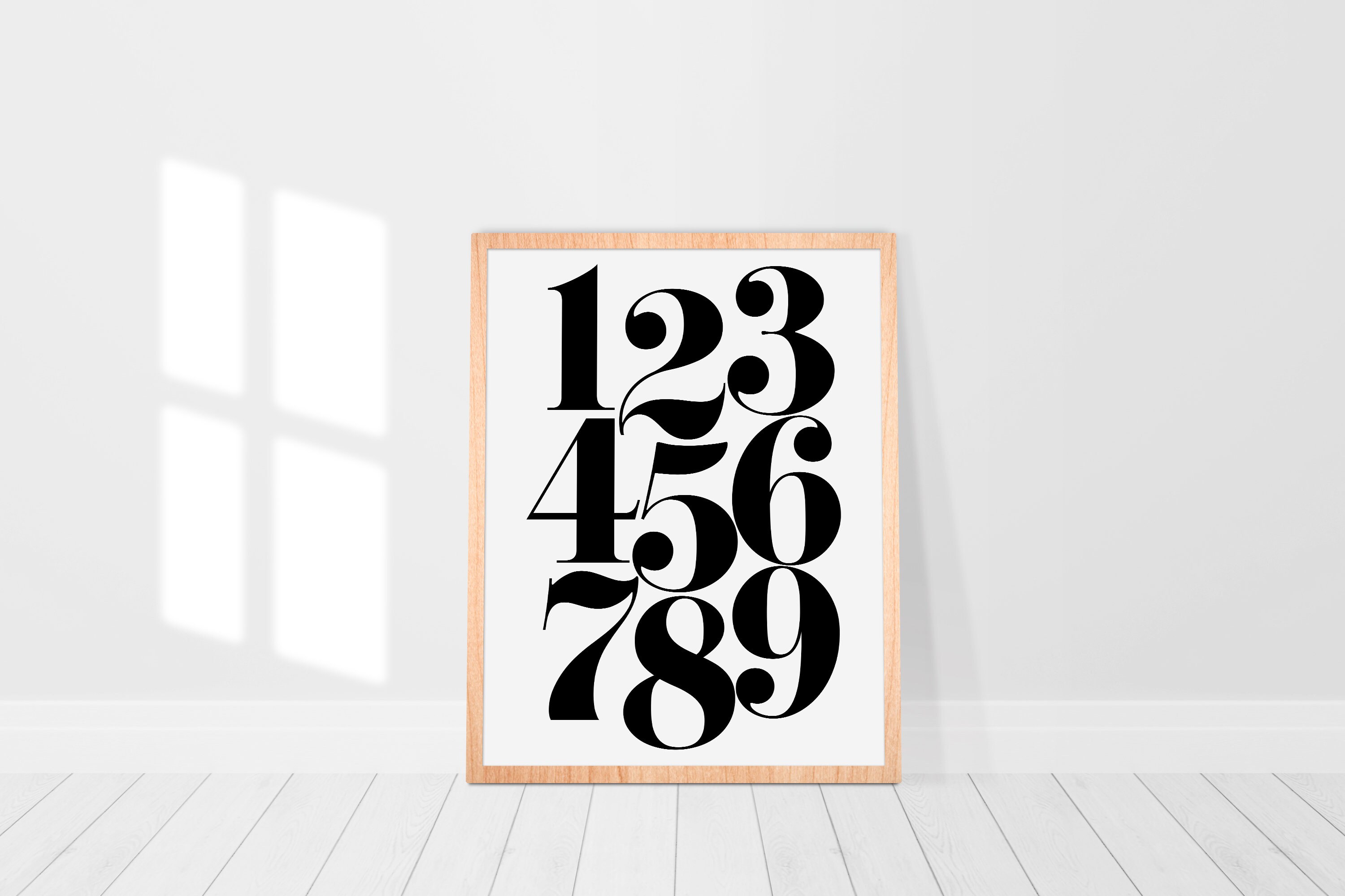 Numbers Wall Art, Printable Poster, Scandinavian Poster, Minimalist ...