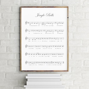 Jingle Bells Music Sheet Printable Wall Art,christmas Carol Scores ...