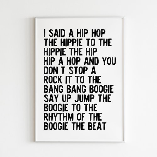I Said a Hip Hop Hippie Print Rappers Delight Print Rapper - Etsy
