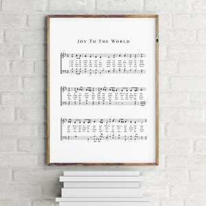 Joy to the World,music Sheet Wall Art,christmas Song Printable Sign ...
