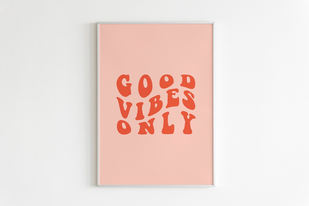 Good Vibes Only Wall Art, Hippie Poster,hippie Home Decor,70s Retro ...