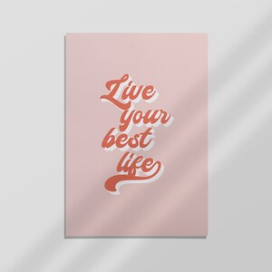 Live Your Best Life Wall Art, Inspirational, Retro Print, Boho Poster ...
