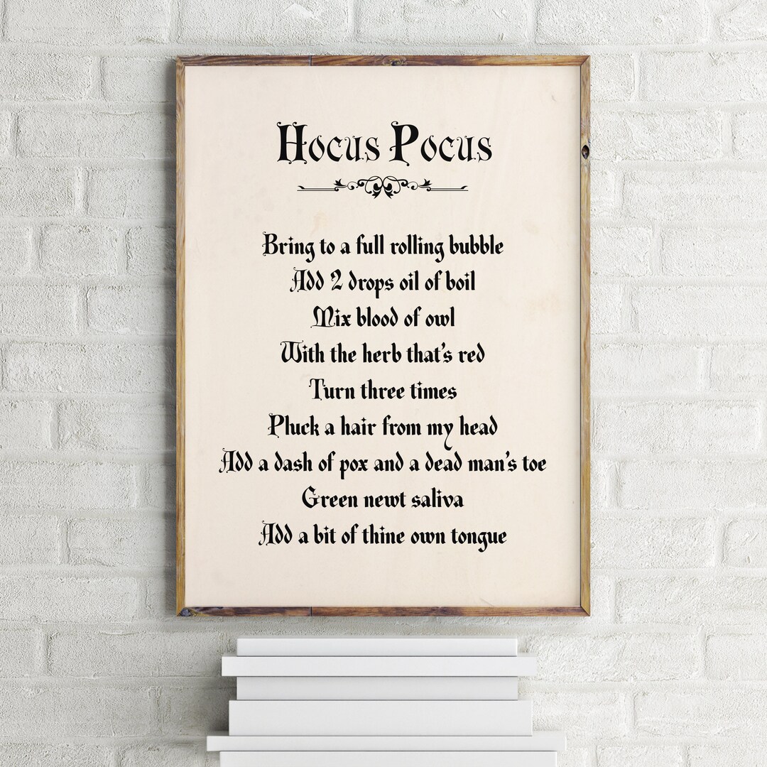 Hocus Pocus Print,halloween Book Page Print,enchanting Potion,printable ...