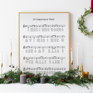 O Christmas Tree Music Sheet Printable Wall Art,o Tannenbaum Poster ...