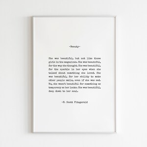 F Scott Fitzgerald Printable Quote,beauty Quote Print,the Love Letters ...