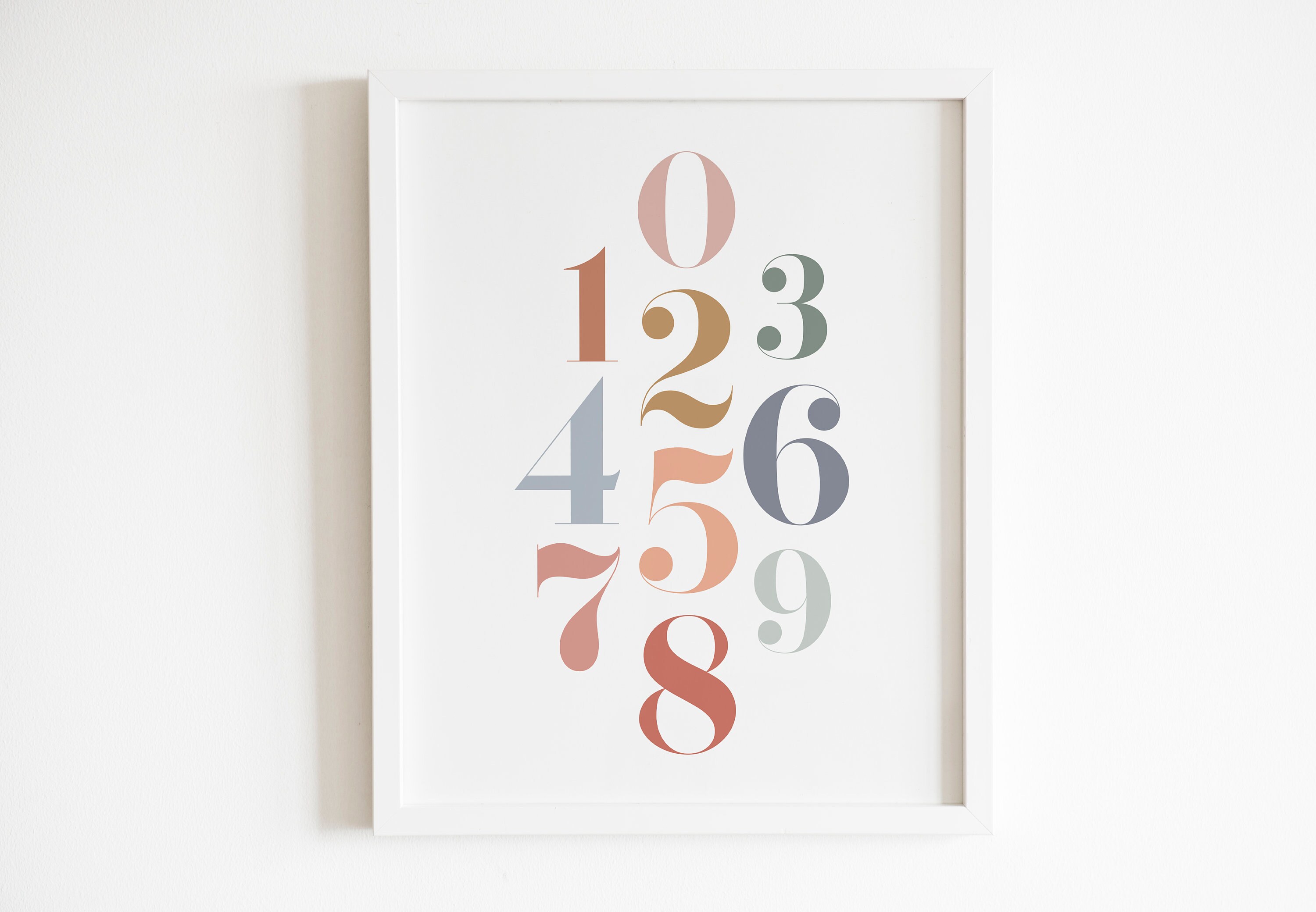 Educational Wall Art Printable Neutral Numbers Poster Boho | Etsy