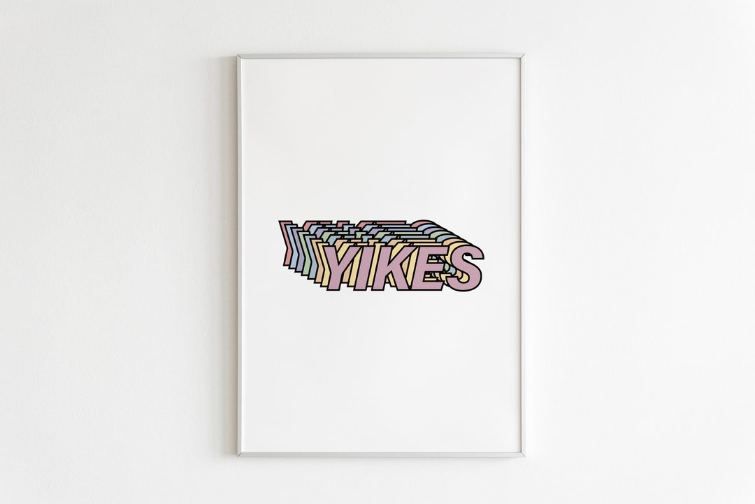 YIKES Printable Wall Art,3d Type Print,colorful Yikes Print,kids Room ...