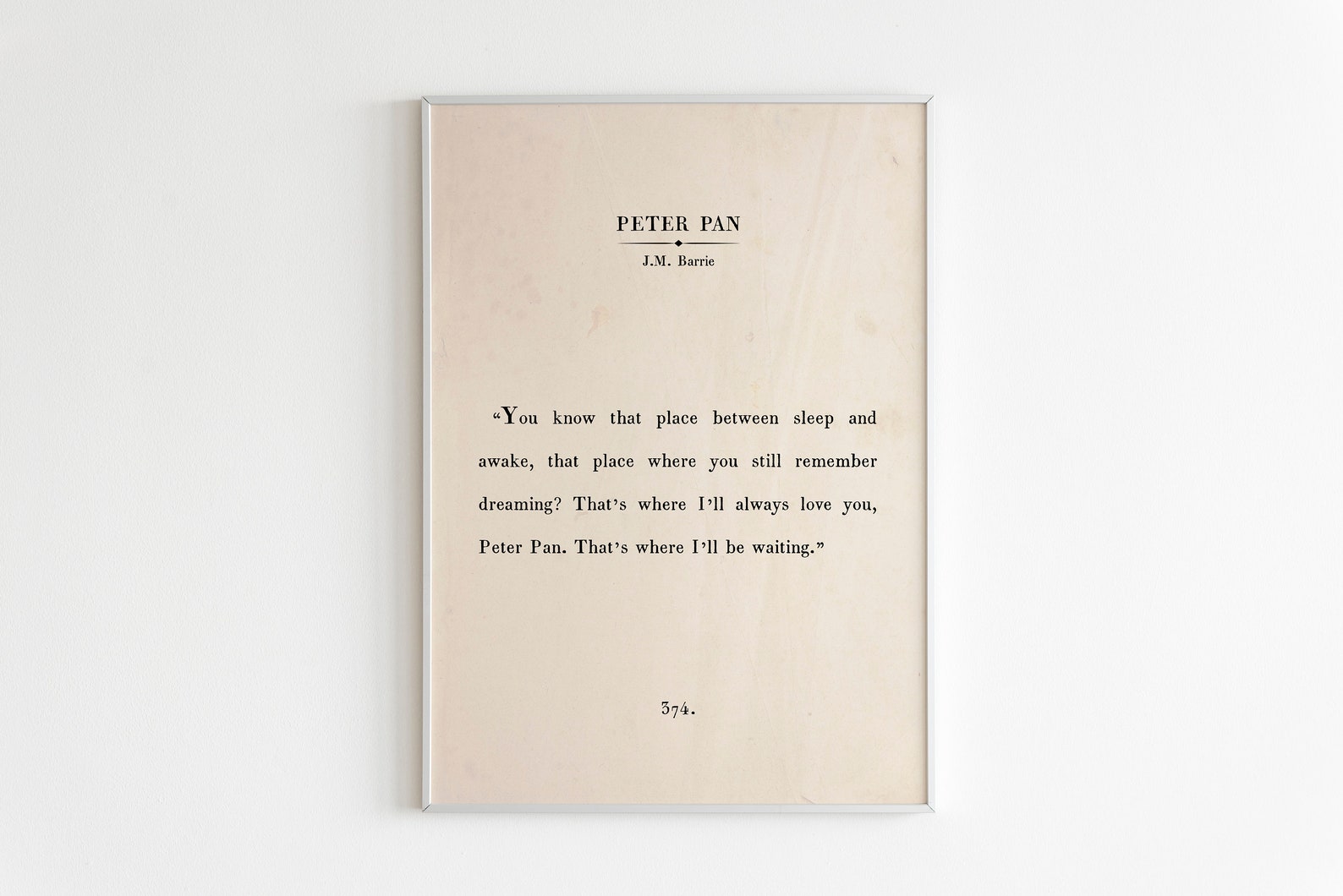 Peter Pan Print,book Page,printable Wall Art,j.m. Barrie Quote,peter ...