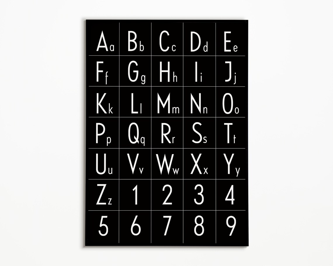 Alphabet Print Numbers Wall Art Kindergarten SignPlayroom | Etsy