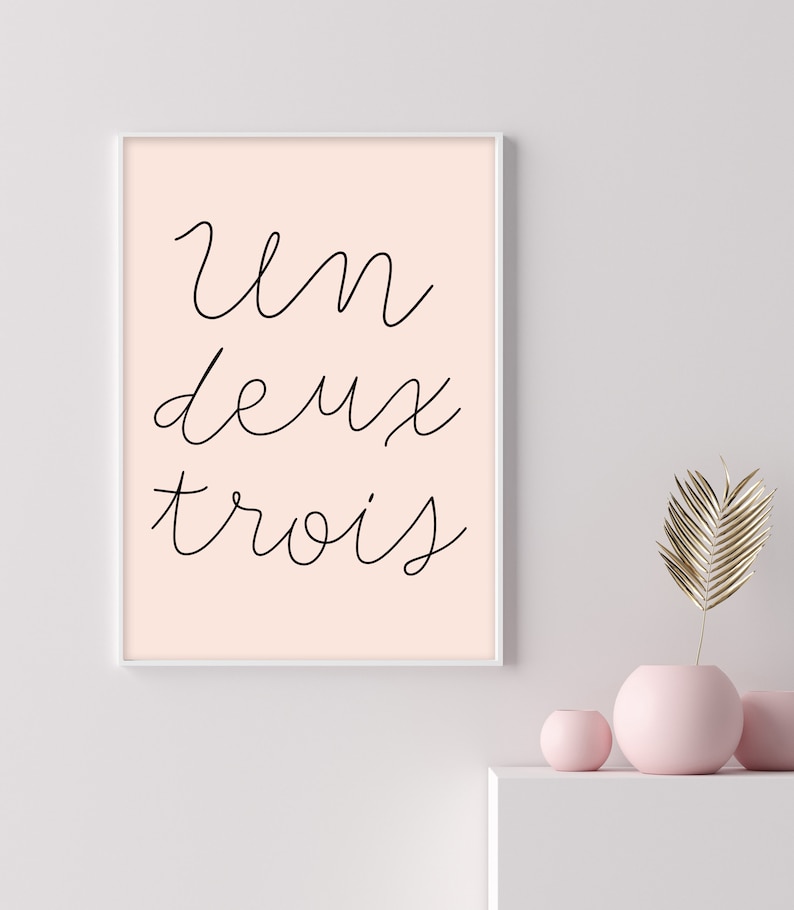 Un Deux Trois PrintPrintable Wall ArtGuest Room | Etsy