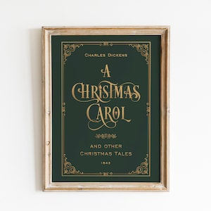 A Christmas Carol Book Cover Printable Wall Art,charles Dickens Print,a ...