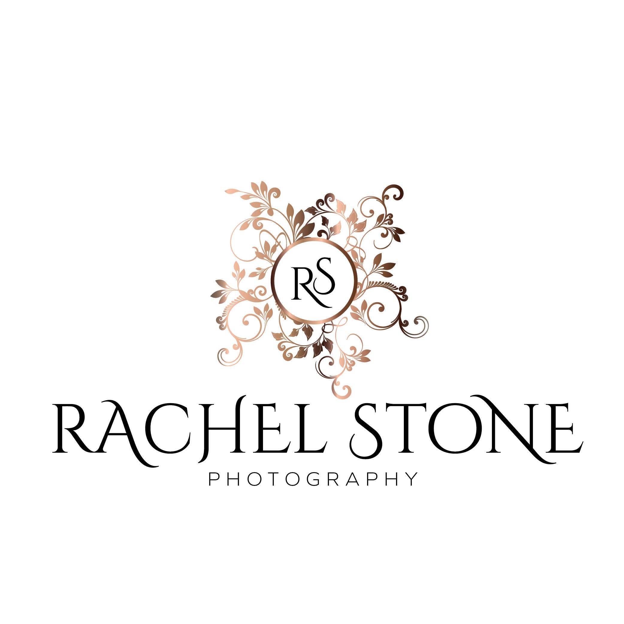 Premade Logo Design Decorative Circle Rose Gold Logo - Etsy