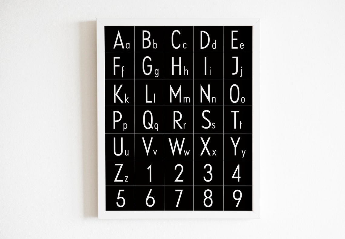 Alphabet Print, Numbers Wall Art, Kindergarten Sign,playroom Wall Sign ...