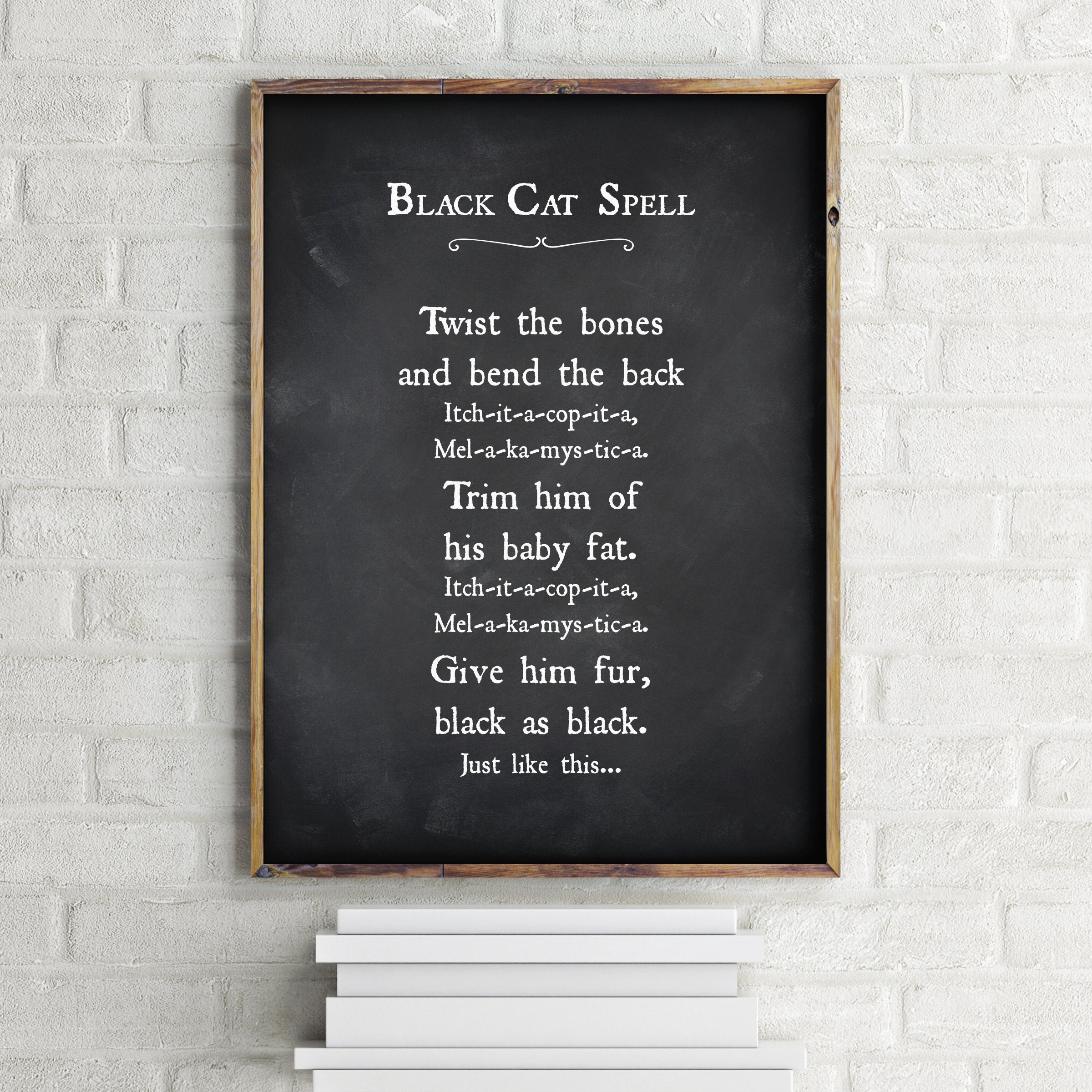 Black Cat Spell Printable Wall Art Hocus Pocus Quote Life - Etsy
