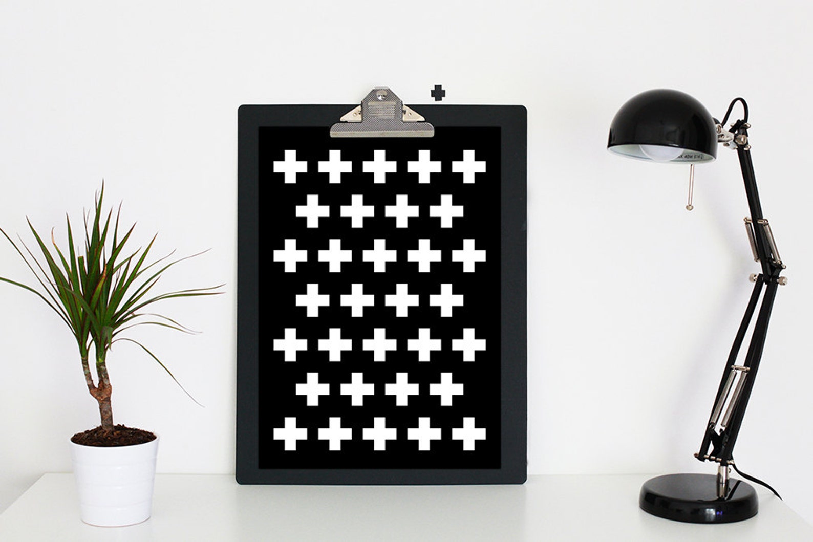 Swiss Cross Pattern - 50x70 Cm - A4 Plus Sign - Black and White ...