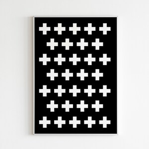 Swiss Cross Pattern - 50x70 Cm - A4 Plus Sign - Black and White ...