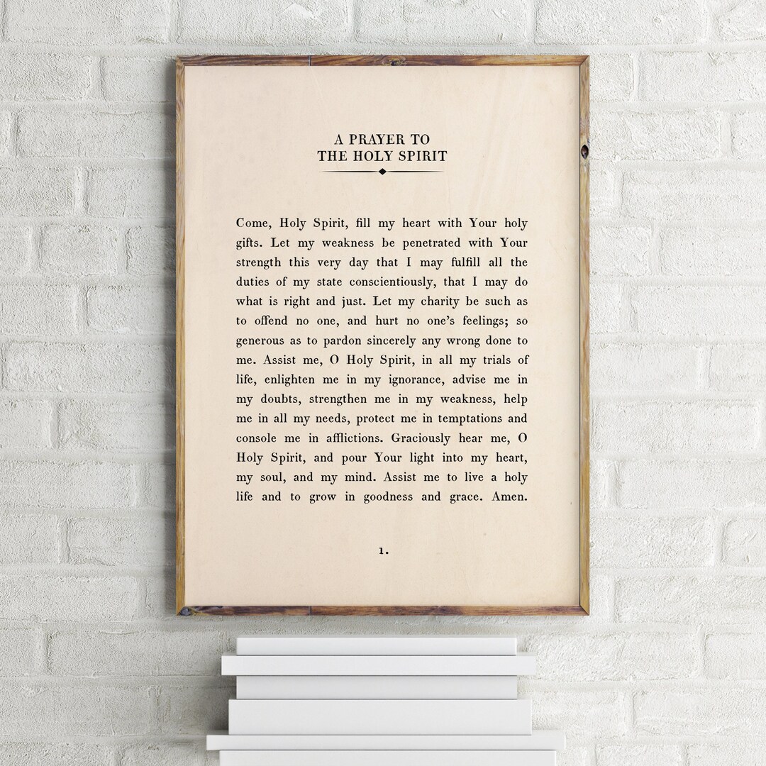 A Prayer to the Holy Spirit Printable Wall Art, Bible Verse Poster ...