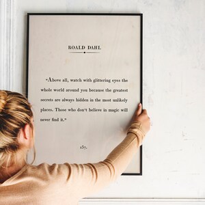 Roald Dahl Quote Print, Book Quote Wall Art, Inspirational Motivational ...