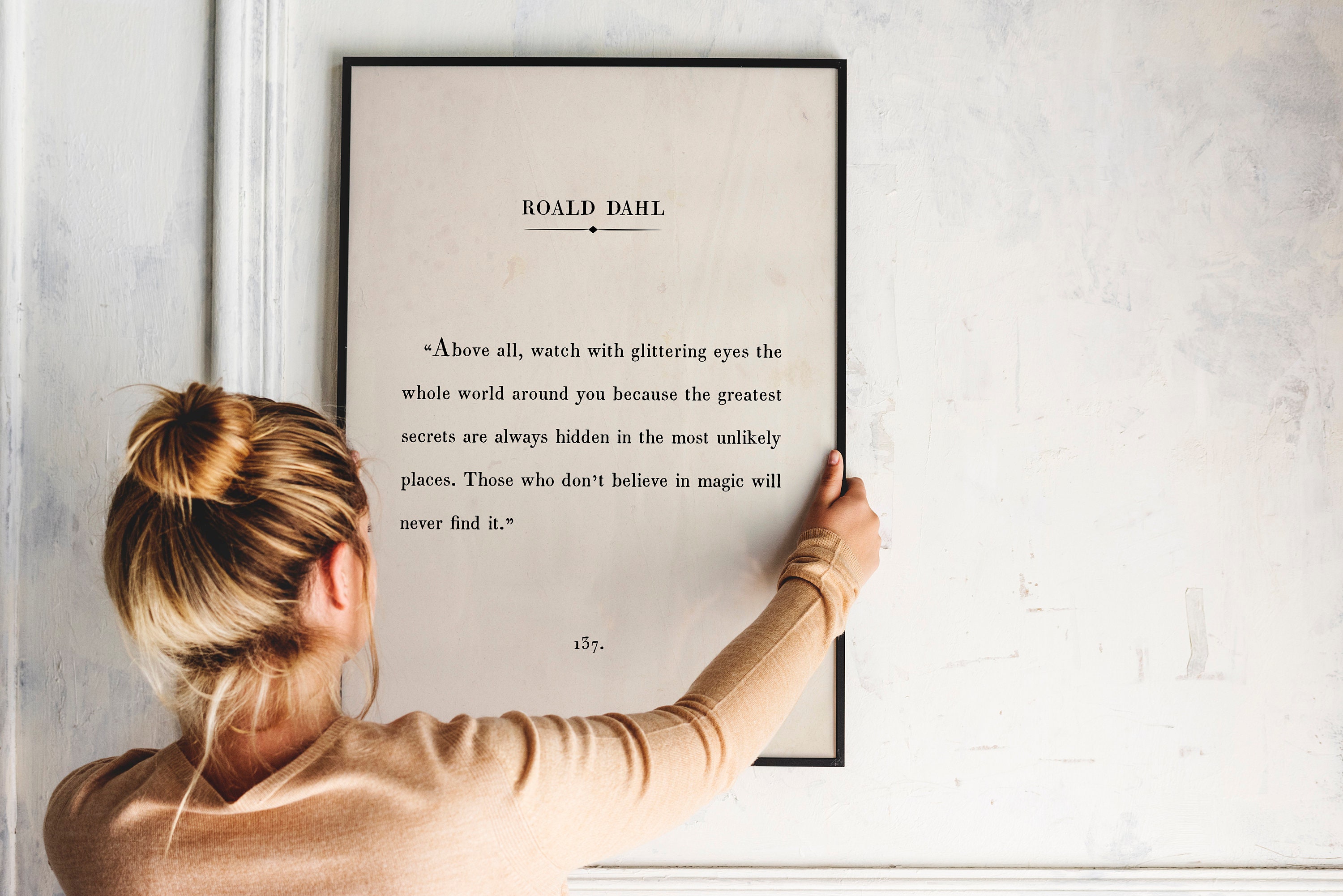 Roald Dahl Quote Print, Book Quote Wall Art, Inspirational Motivational ...