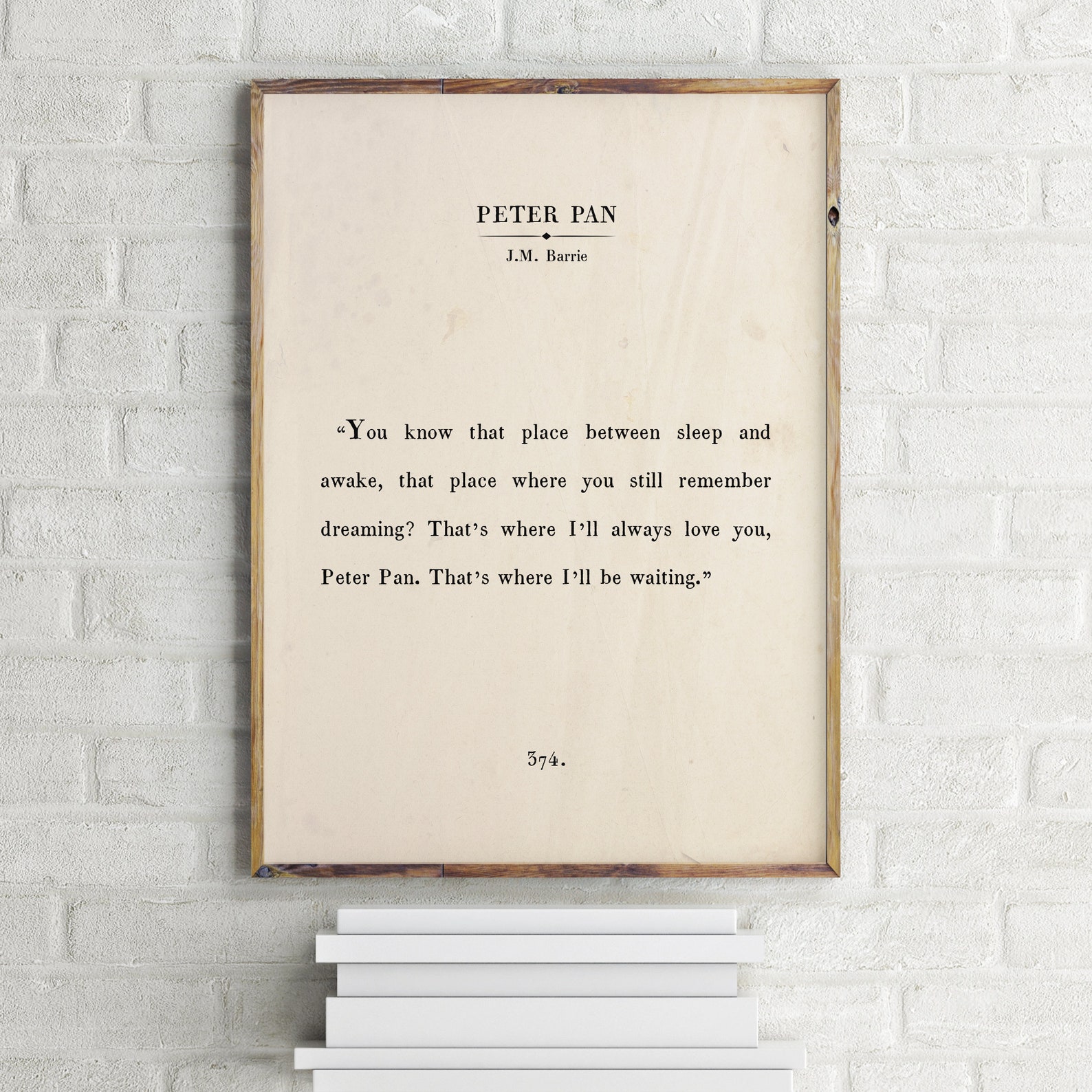 Peter Pan Print,book Page,printable Wall Art,j.m. Barrie Quote,peter ...