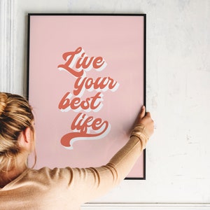 Live Your Best Life Wall Art, Inspirational, Retro Print, Boho Poster ...
