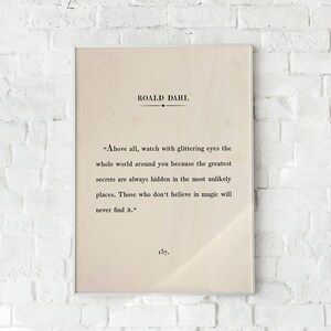 Roald Dahl Quote Print,custom Text Print,inspirational Motivational ...