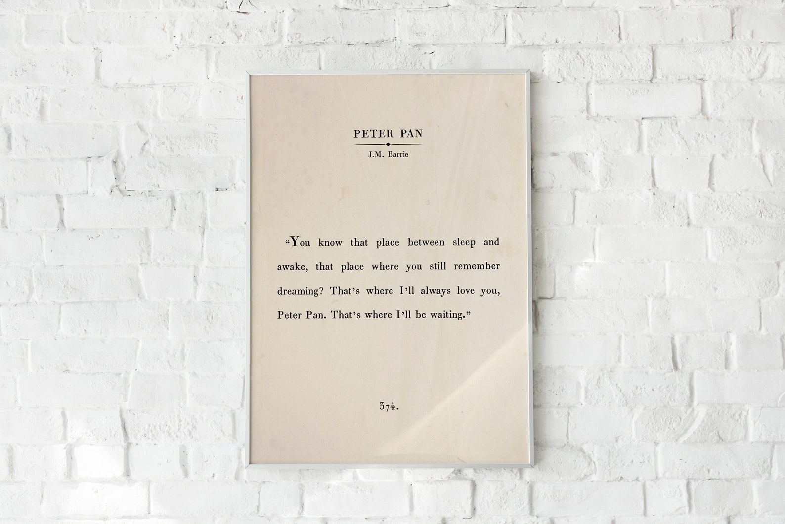 Peter Pan Print,book Page,printable Wall Art,j.m. Barrie Quote,peter ...