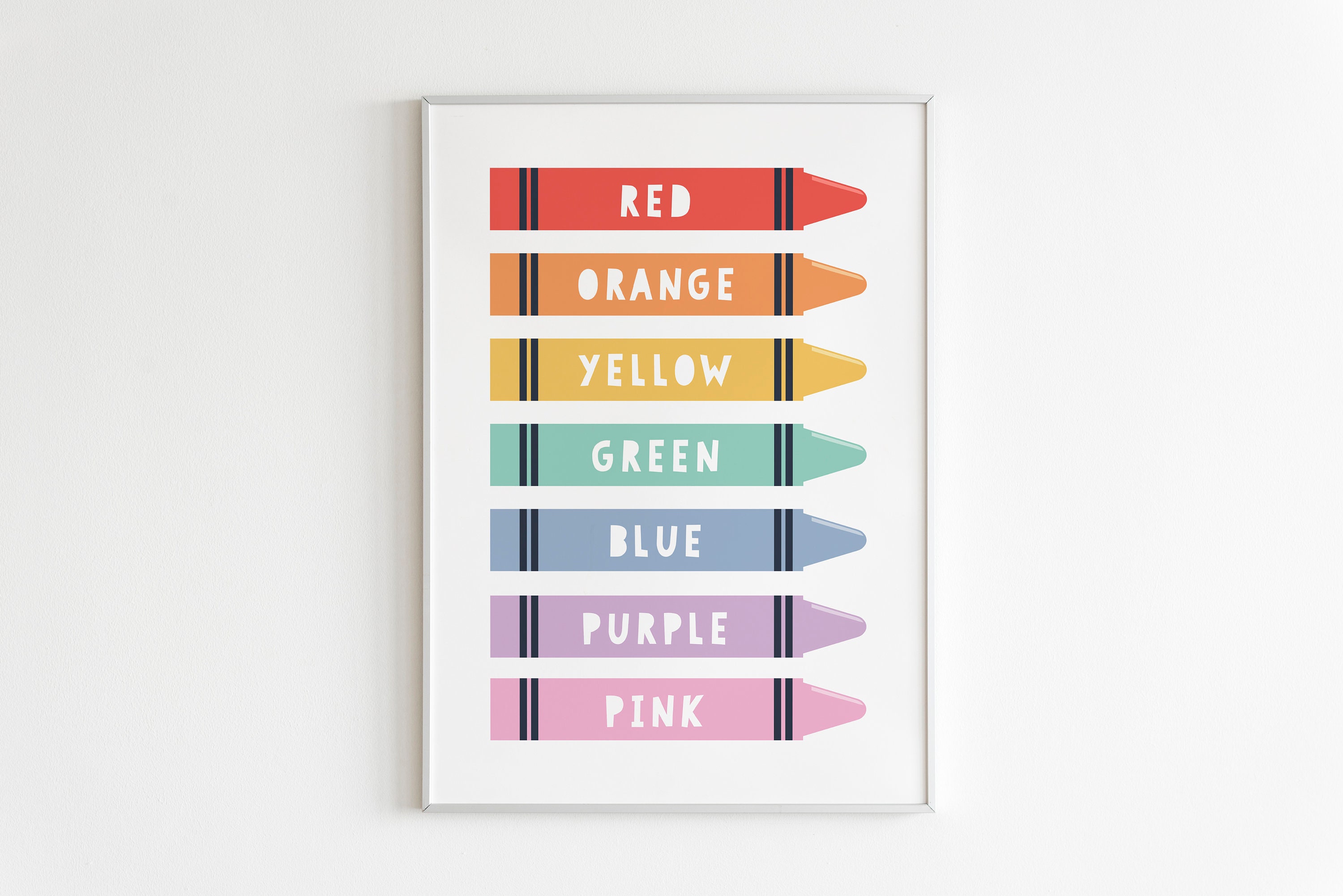 Educational Wall ArtPrintable Colors PosterBoho Crayons Wall | Etsy