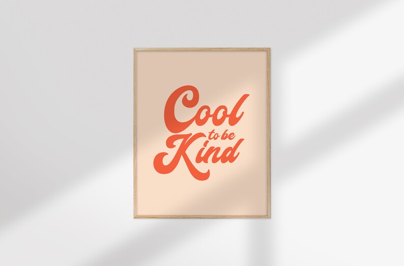 Cool to Be Kind Wall Art, Retro Wall Art,bohemian Print,boho Poster ...