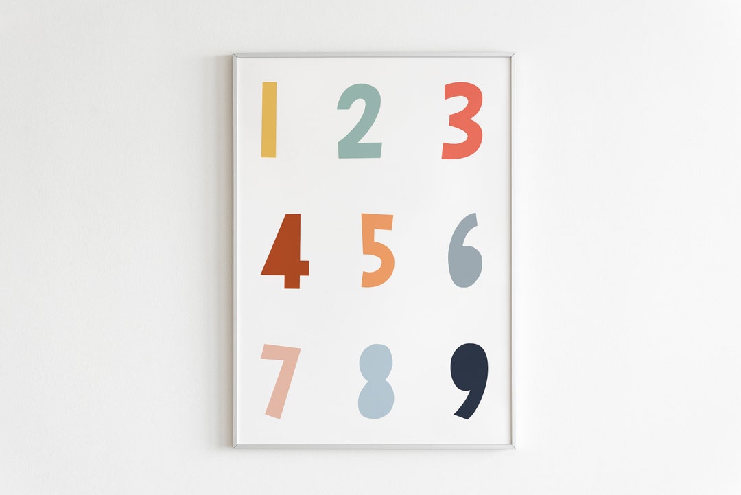 Educational Wall Art,printable Numbers Poster,boho Numbers,classroom ...