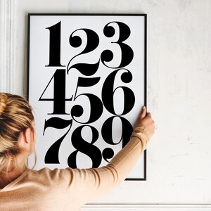 Numbers Wall Art, Printable Poster, Scandinavian Poster, Minimalist ...