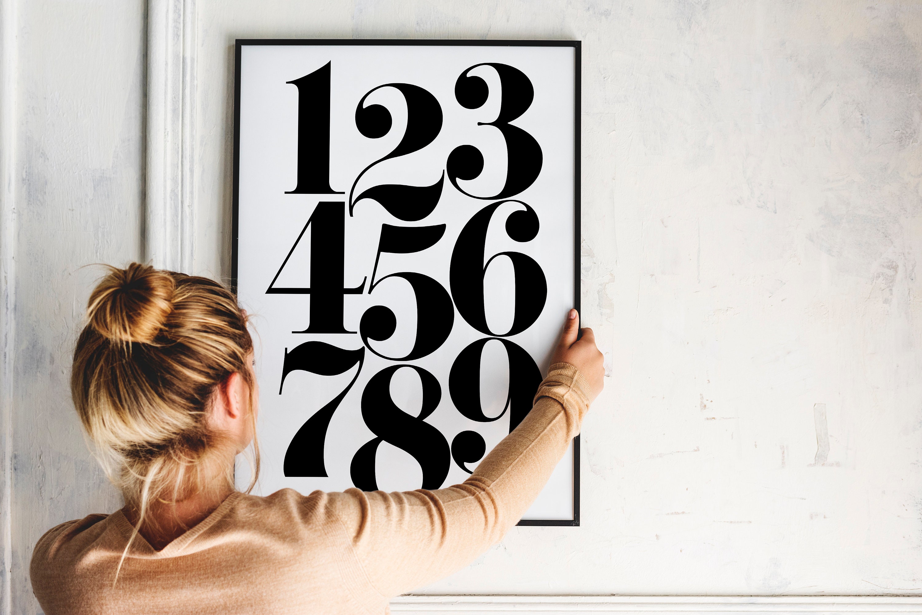 Numbers Wall Art Printable Poster Scandinavian Poster | Etsy