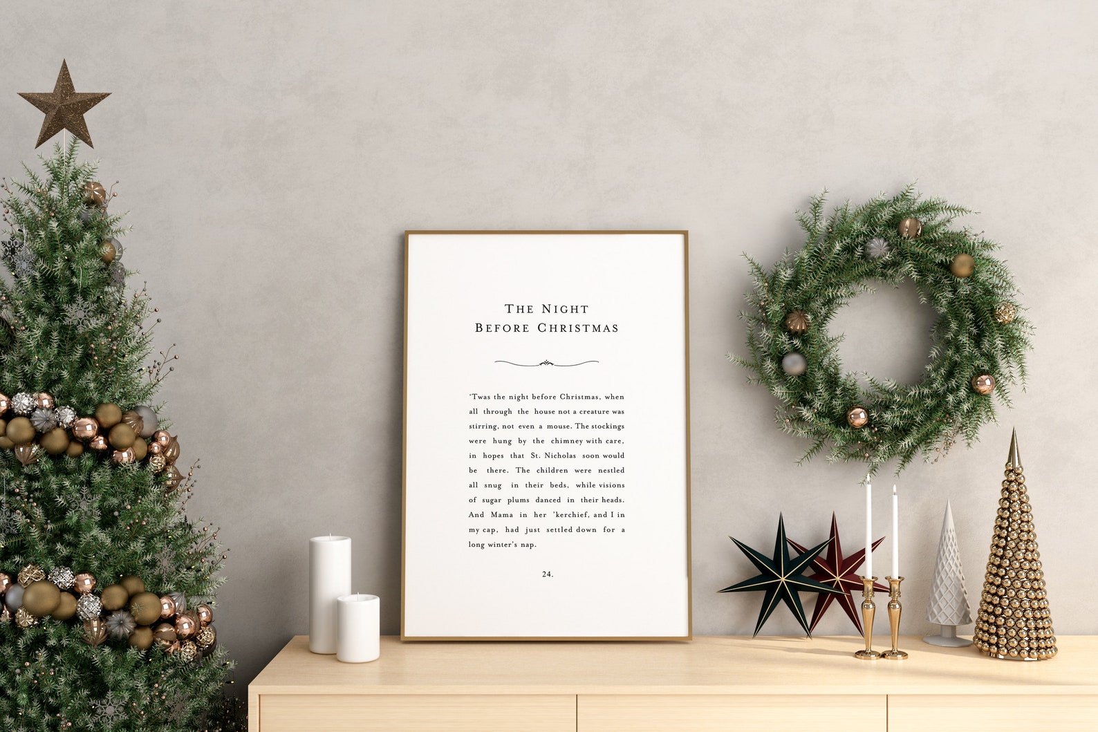 Twas the Night Before Christmas Printable Wall Artchristmas - Etsy