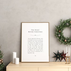 Twas the Night Before Christmas Printable Wall Art,christmas Sign,book ...